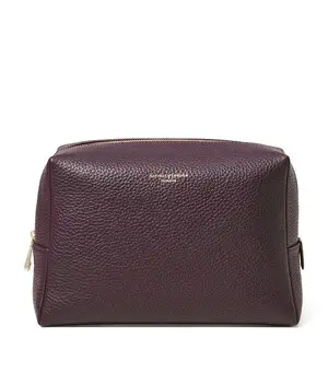 ASPINAL OF LONDON Large Leather London Cosmetic Case - Purple