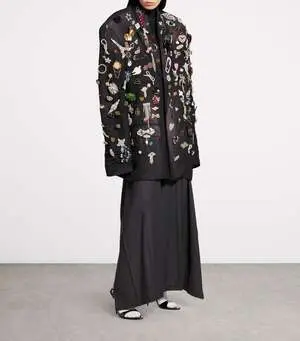 Balenciaga Wool Tailored Jacket With Brooches