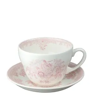 BURLEIGH Asiatic Pheasants Breakfast Cup And Saucer - Pink
