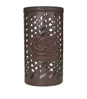 Etro Leather Drill Vase - Brown
