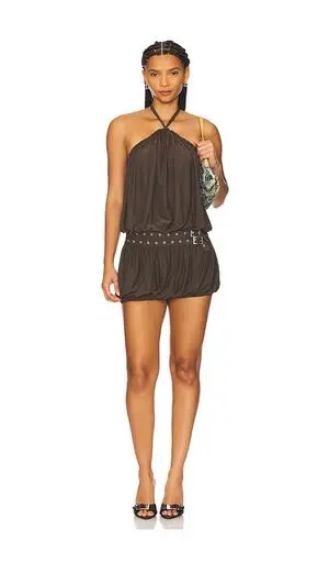 With Jéan Halterneck Dress - Brown