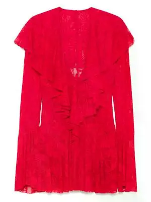 Norma Kamali Long Sleeve Ruffle Mini Dresses