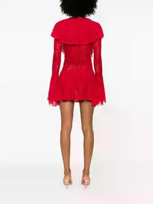 Norma Kamali V-neck Ruffled Mini Dress