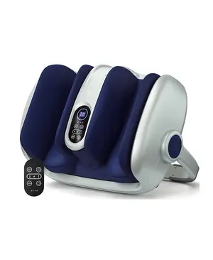MIKO Shiatsu Foot, Calf, And Ankle Massager With Heat - Silver/blue