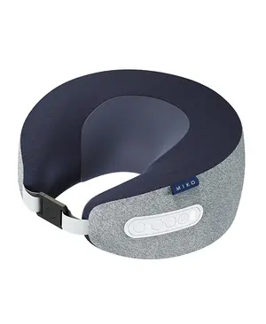 MIKO Snug Neck Massage Pillow With Memory Foam & Heat - Grey/blue