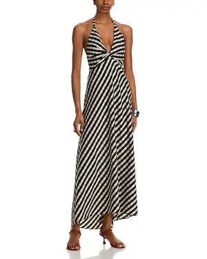 A.L.C. Diane Halter Dress - Black/tan