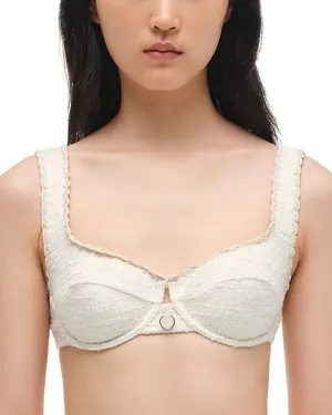 Simkhai Klara Tweed Balconette Bikini Top