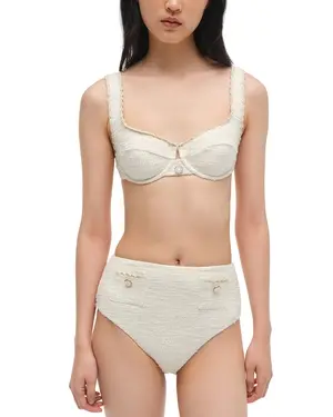 Simkhai Klara Tweed Balconette Bikini Top