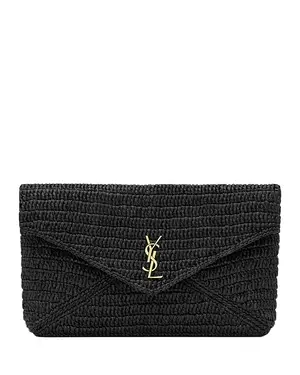 Saint Laurent Cassandre Large Envelope Pouch - Noir