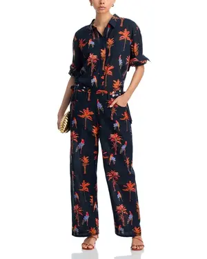 CONIGLIO PALM BEACH Move And Groove Printed Pants - Palm Forest Black