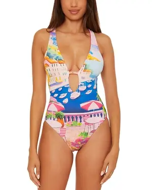 BECCA BY REBECCA VIRTUE Positano Reversible One Piece Swimsuit - Multi