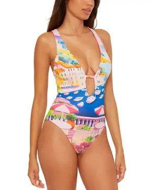 BECCA By Rebecca Virtue Positano Reversible One Piece Swimsuit