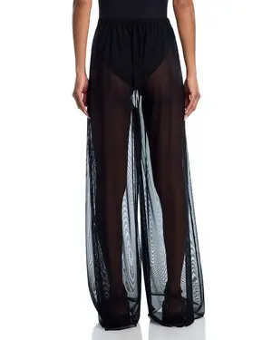 Norma Kamali Sheer Pleated Pants