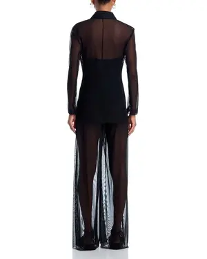 Norma Kamali Sheer Pleated Pants