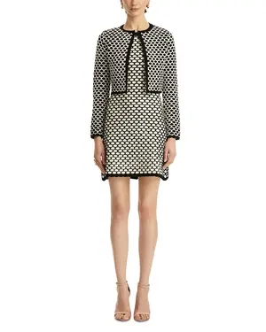 Oscar De La Renta Honey Comb Sequin Knit Jacket