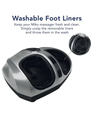 MIKO Shiatsu Foot Massager Machine With Kneading And Switchable Heat - Silver