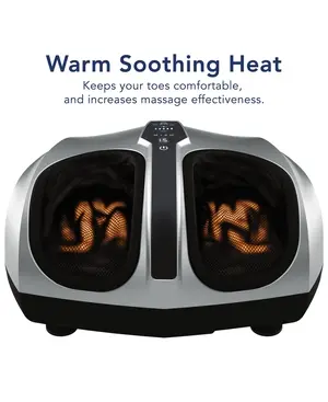 MIKO Shiatsu Foot Massager Machine With Kneading And Switchable Heat - Silver