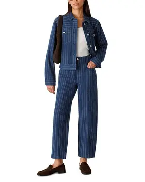 Whistles Pinstriped Denim Jacket