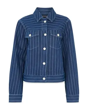 Whistles Pinstriped Denim Jacket
