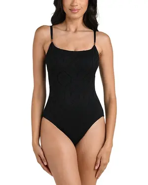 La Blanca Mantra Eyelet One Piece Swimsuit - Black