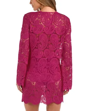 L'Agence Ansley Paisley Crochet Cover Up Dress