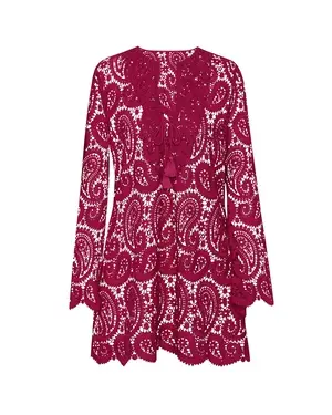 L'Agence Ansley Paisley Crochet Cover Up Dress