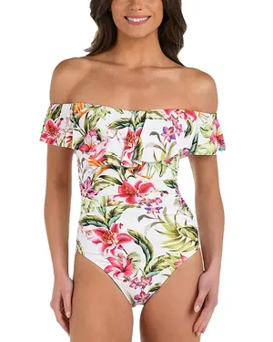 La Blanca Polynesian Off-the-shoulder One Piece Swimsuit - Multi