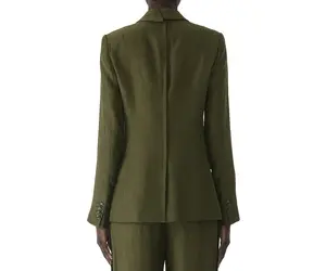 JASON WU Crinkled Satin Single Breasted Blazer