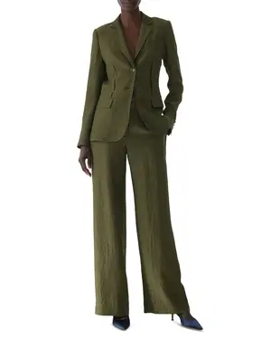 JASON WU Crinkled Satin Single Breasted Blazer
