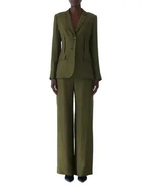JASON WU Crinkled Satin Single Breasted Blazer