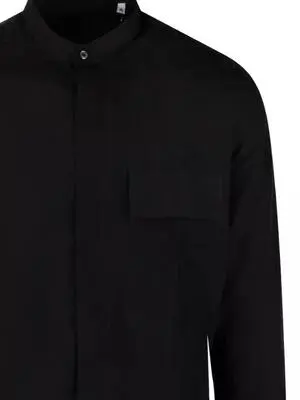 LOW BRAND Collarless Shirt - Black