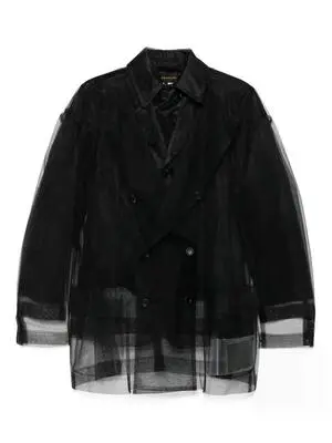 Comme Des Garçons Tulle Double-breasted Blazer