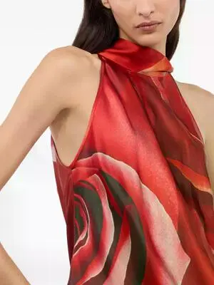 Roberto Cavalli Printed Silk Halterneck Top