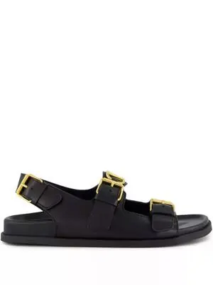 Valentino Garavani Vlogo Signature Buckle-detail Sandals - Black