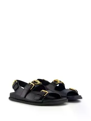 Valentino Garavani Vlogo Signature Buckle-detail Sandals - Black