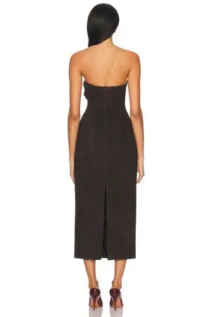 Magda Butrym Strapless Ruched Leather Dress