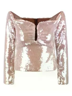 SELF-PORTRAIT Sequinned Blouse - Pink