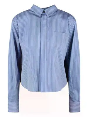 Sacai Striped Poplin Shirt - Blue