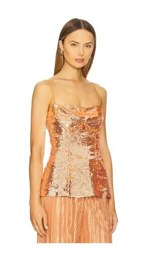 SABINA MUSAYEV Embellished Sequin Top