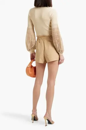 Ulla Johnson Camryn Pleated Cotton-poplin Shorts