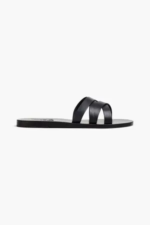 Women's Leather Slide Sandals