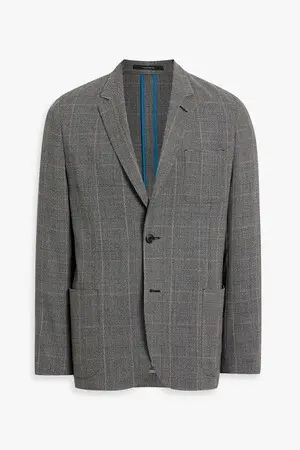 Paul Smith Prince Of Wales Checked Wool Blazer - Gray