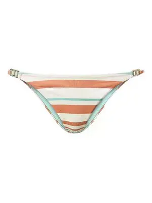 TWINSET Striped Bikini Bottom - White