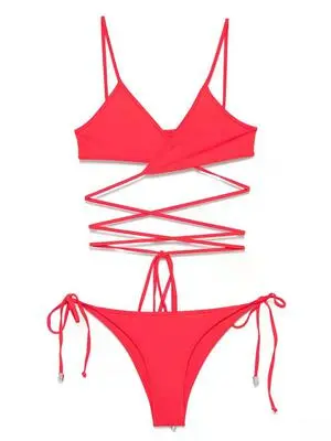 Attico Criss-cross Straps Bikini - Red