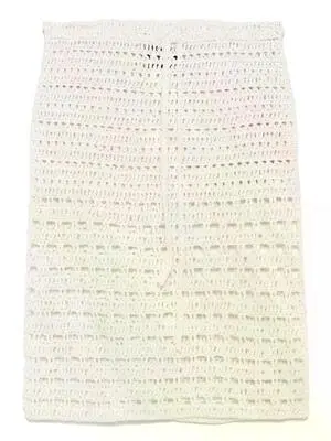 A.M.G. Open-knit Mini Skirt - White