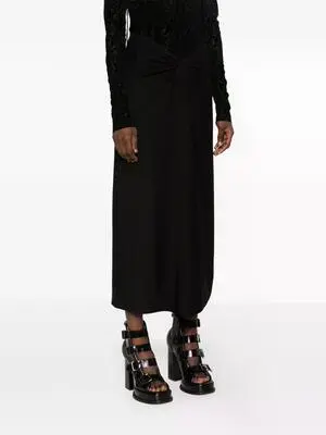 A.M.G. A-line Midi Skirt With Ruched Detail