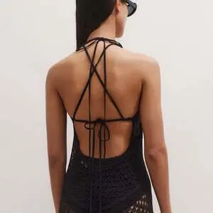 ME+EM Pointelle Halterneck Midi Dress