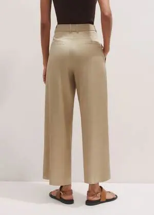 ME+EM Elevated Metallic Wide Leg Crop Trousers