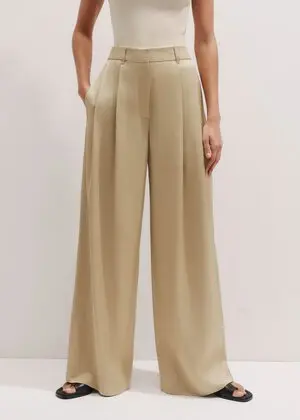 ME+EM Elevated Metallic Tailored Wide-leg Trousers