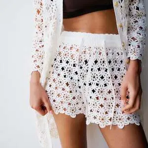 ME+EM Floral Crochet Shorts